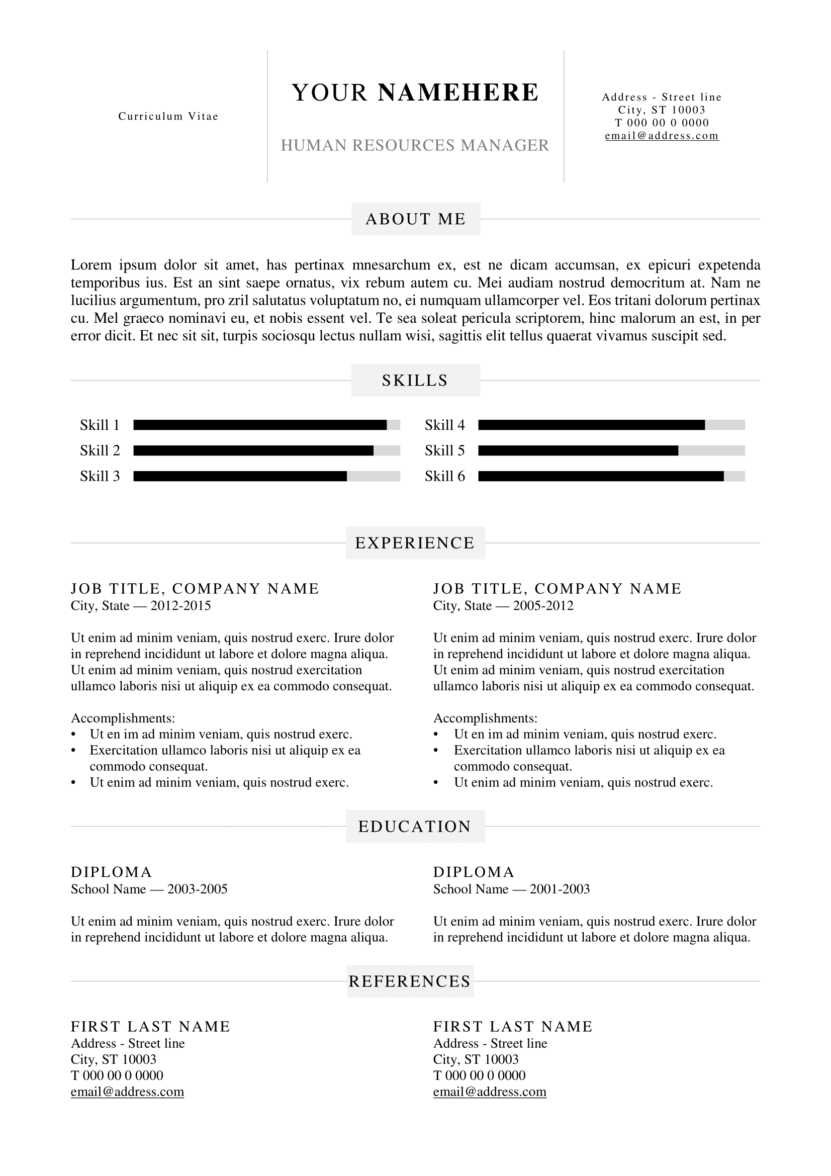 Kallio Simple Resume Word Template DOCX 